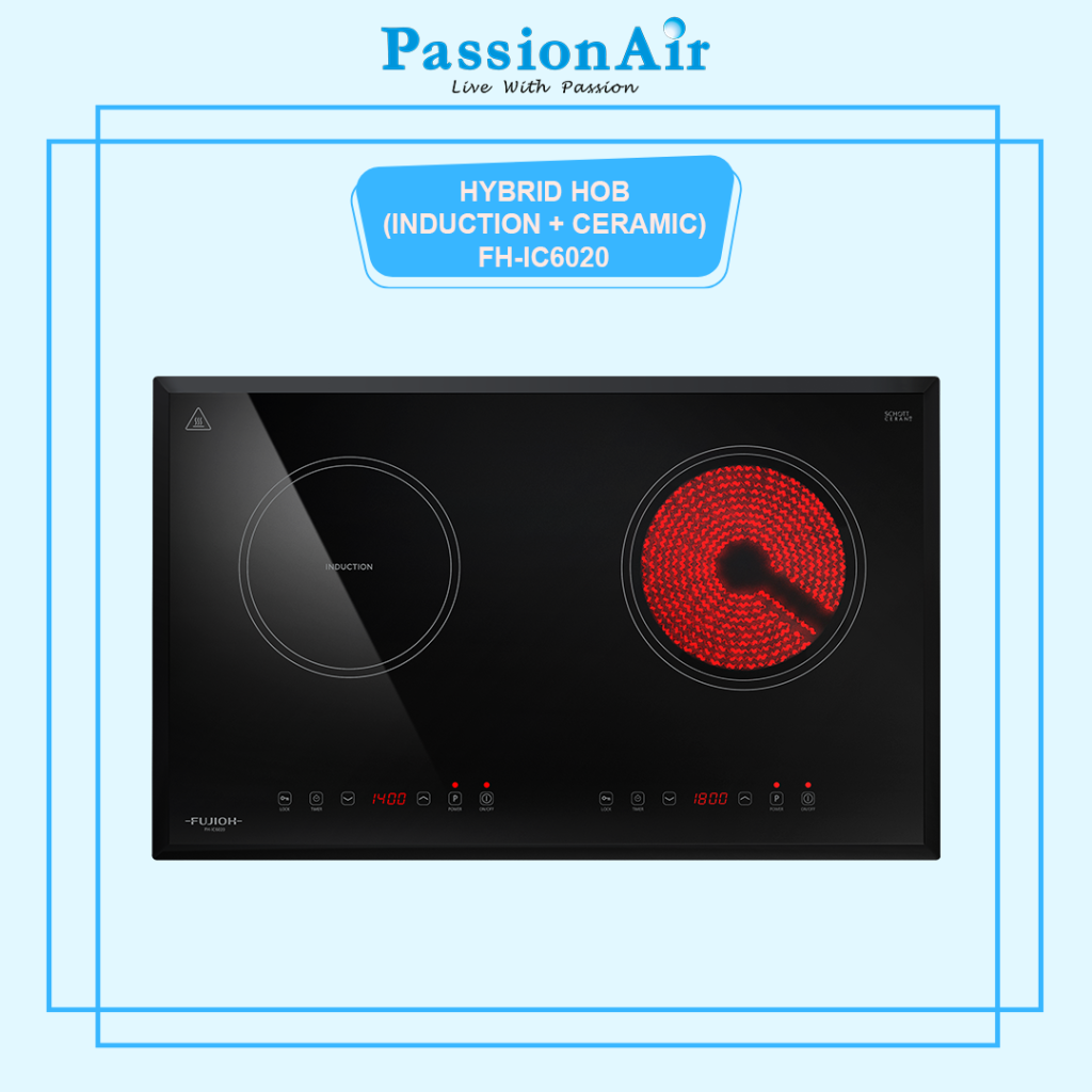 FUJIOH HYBRID HOB WITH INDUCTION & CERAMIC ZONES (HORIZONTAL) - FH ...