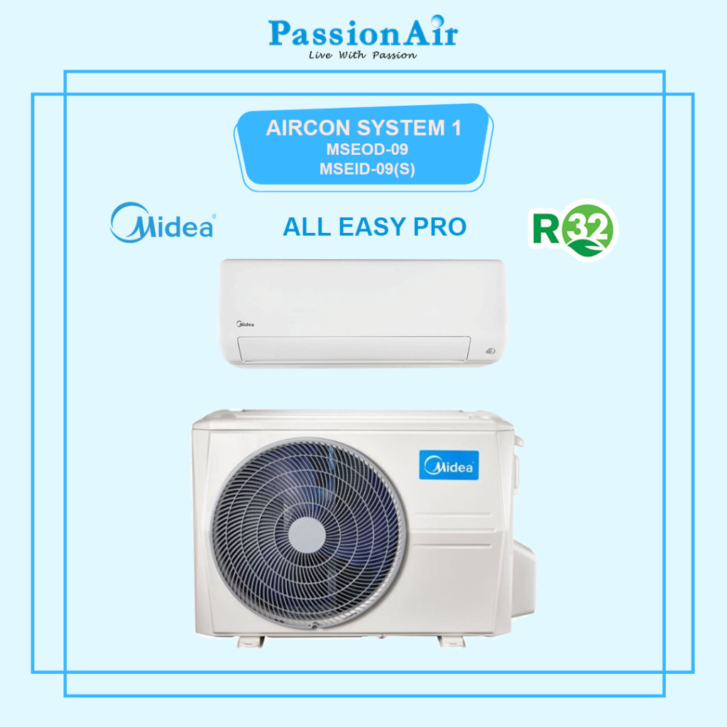 MIDEA ALLEASY PRO STANDARD (R32) - SINGLE SPLIT - MSEOD-09 + MSEID-09(S ...